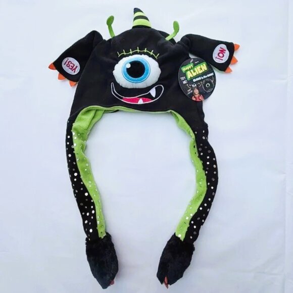 pop | Accessories | Pop Happy Alien Glow In The Dark Beanie Hat ...